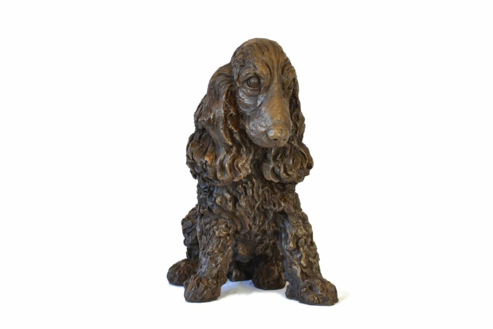Bronze Sitting Cocker Spaniel sculpture by Tanya Russell
