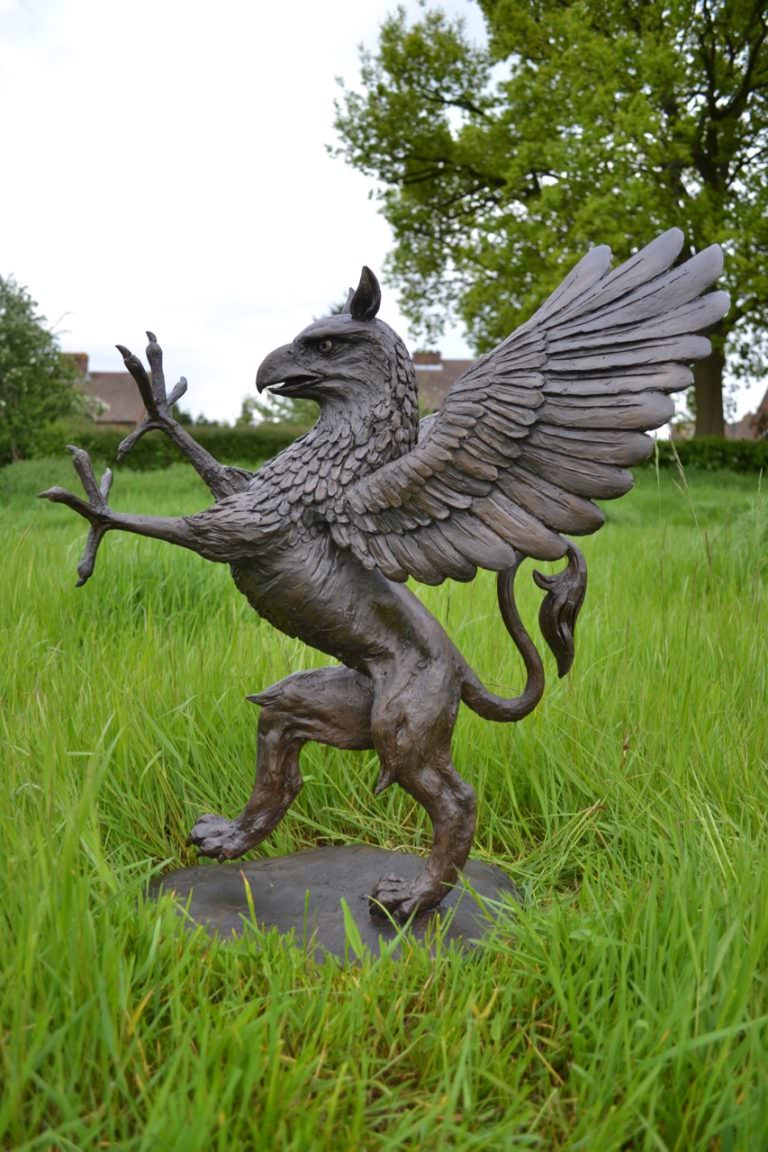 Heraldic Griffin Rampant Sculpture | Bronze Griffin Statue | Outdoor ...