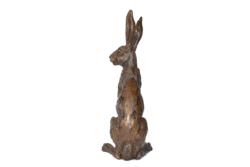 Bronze Sitting Hare Sculpture by animal sculptor Tanya Russell, MRBS