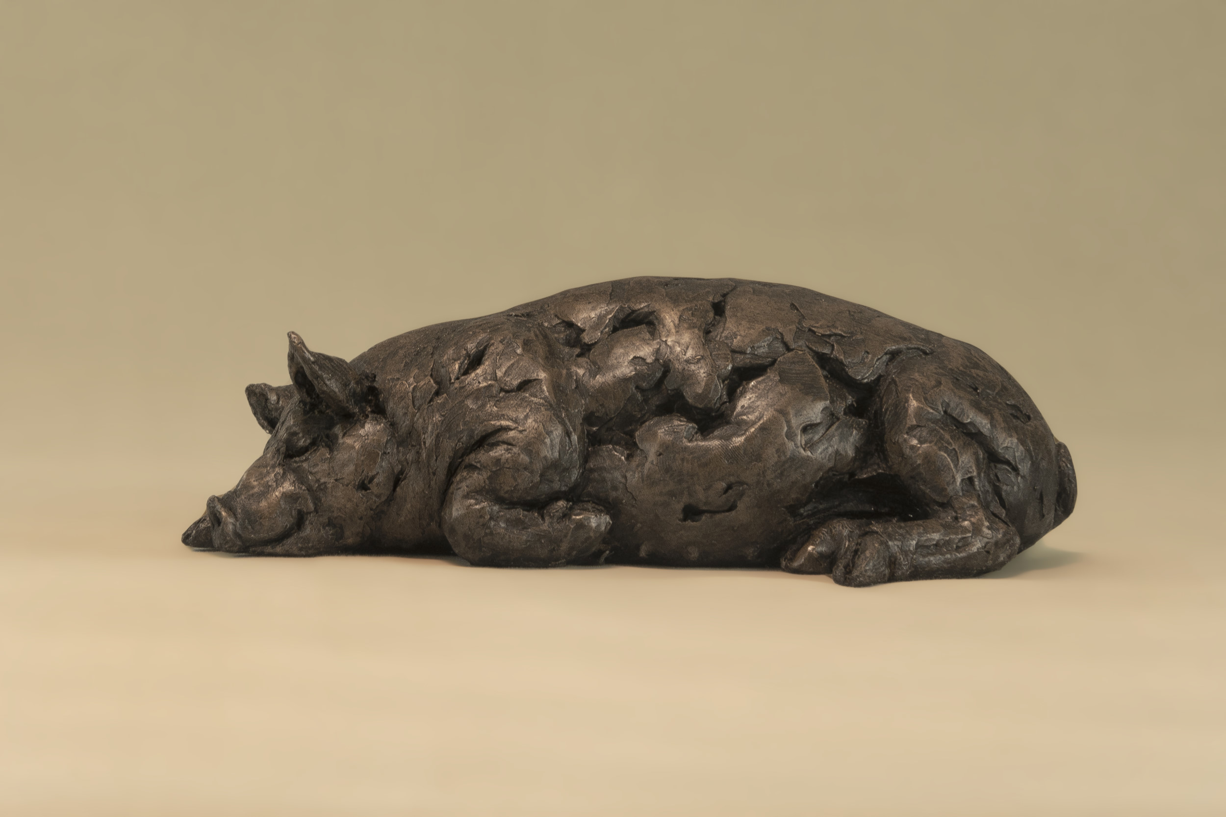 Bronze Pig Sculpture | Bronze Pig Statue | Sleeping Pig Ornament