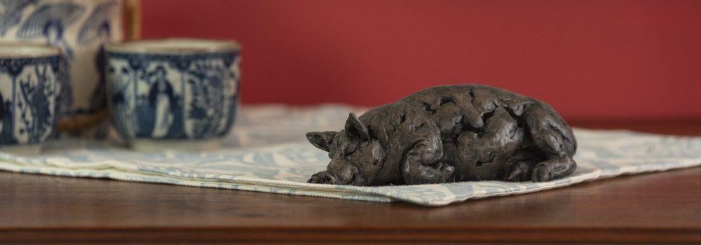 Bronze Pig Sculpture | Bronze Pig Statue | Sleeping Pig Ornament