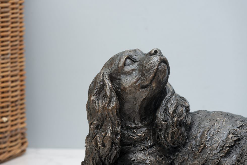 Bronze Cavalier King Charles Sculpture | King Charles Spaniel Statue