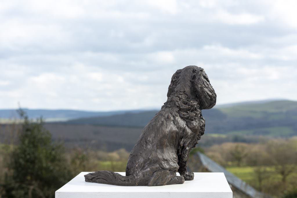 Bronze Sitting King Charles Cavalier Spaniel Sculpture