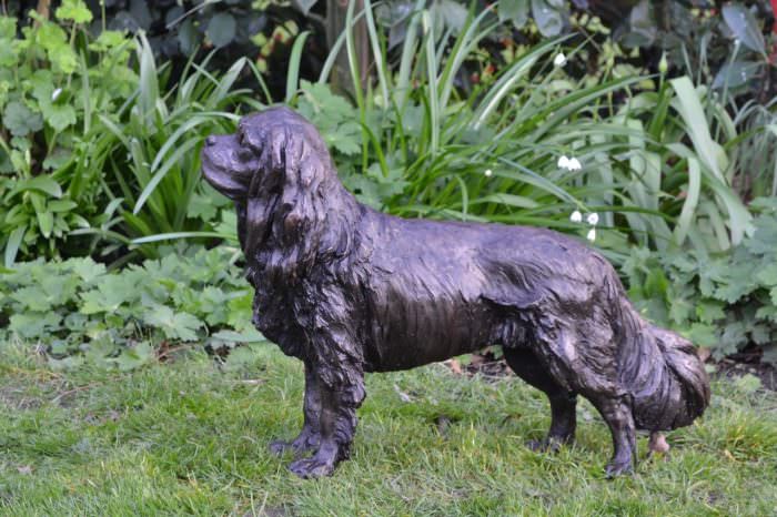 Bronze Standing King Charles Cavalier Spaniel sculpture by Tanya Russell