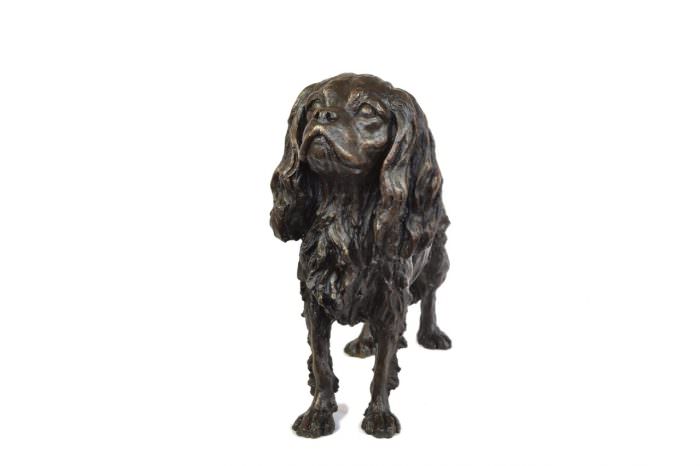 Bronze Standing King Charles Cavalier Spaniel sculpture by Tanya Russell