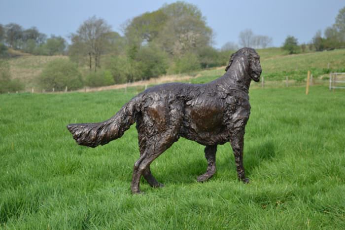 Bronze Walking English Setter sculpture by Tanya Russell