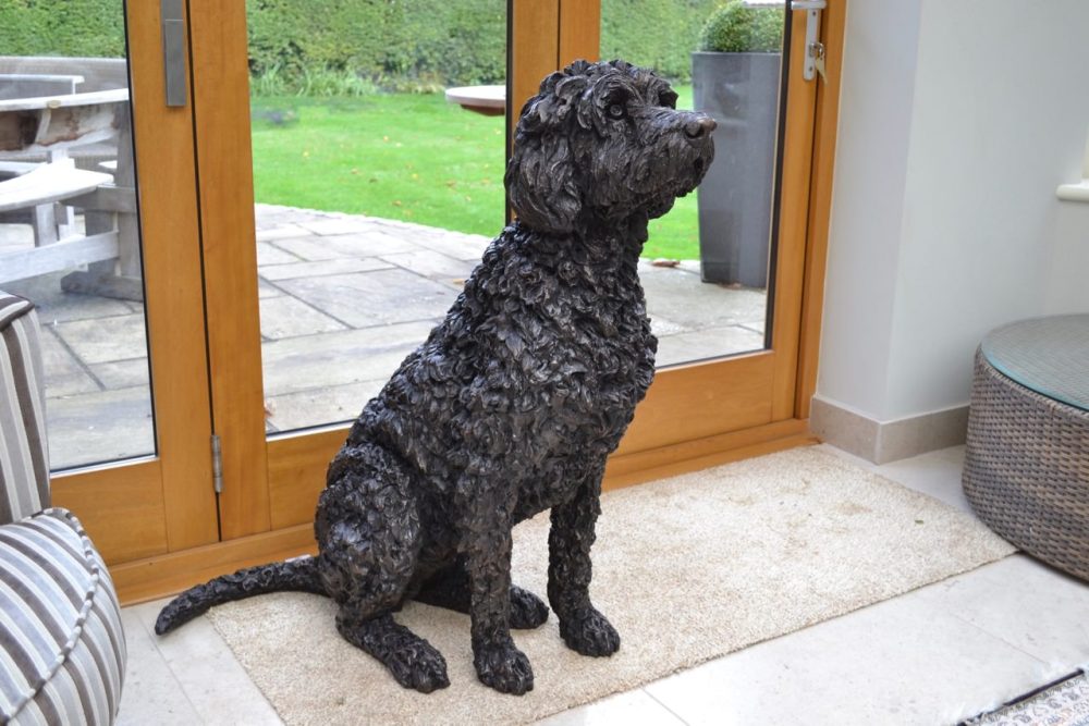 Bronze Labradoodle sculpture | Bronze Labradoodle statue