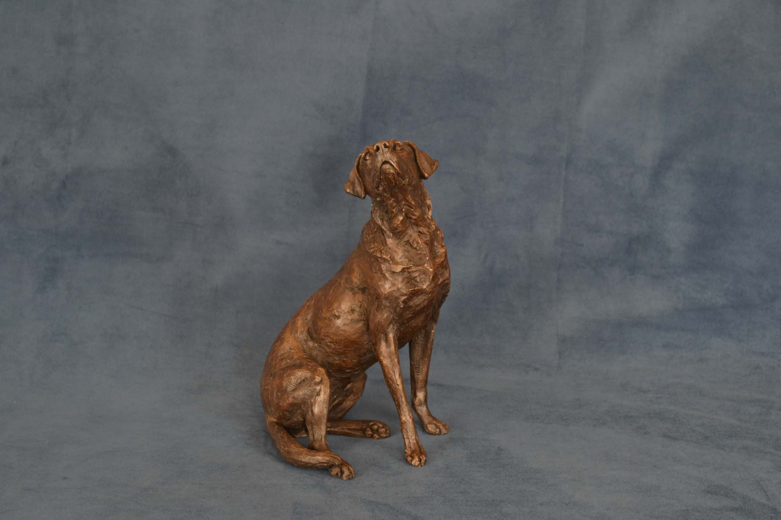 Bronze 'Affection' Sitting Labrador Sculpture | Labrador Statue