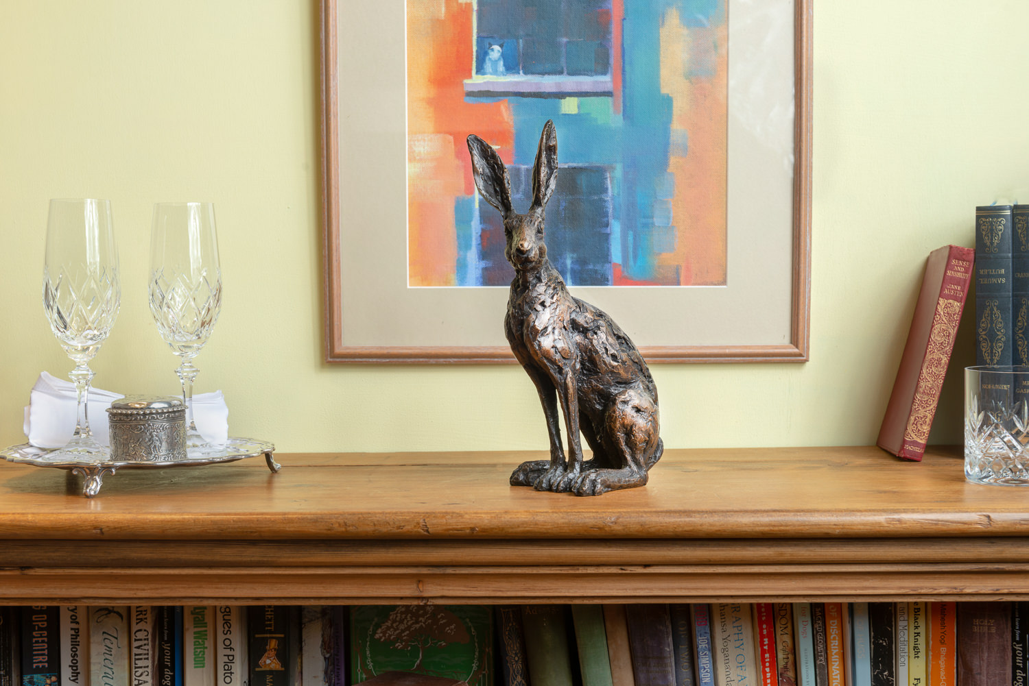 Sitting Hare Sculpture | Bronze Hare Statue | Hare Ornament