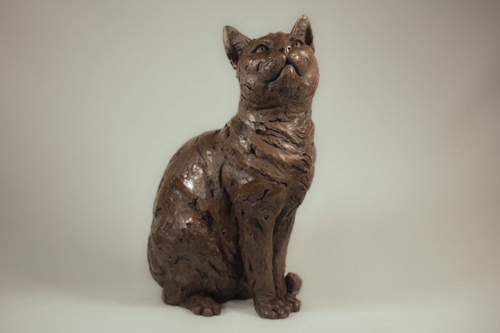 Sitting Life-Size Cat Sculpture | Bronze Cat Statue | Cat Ornament
