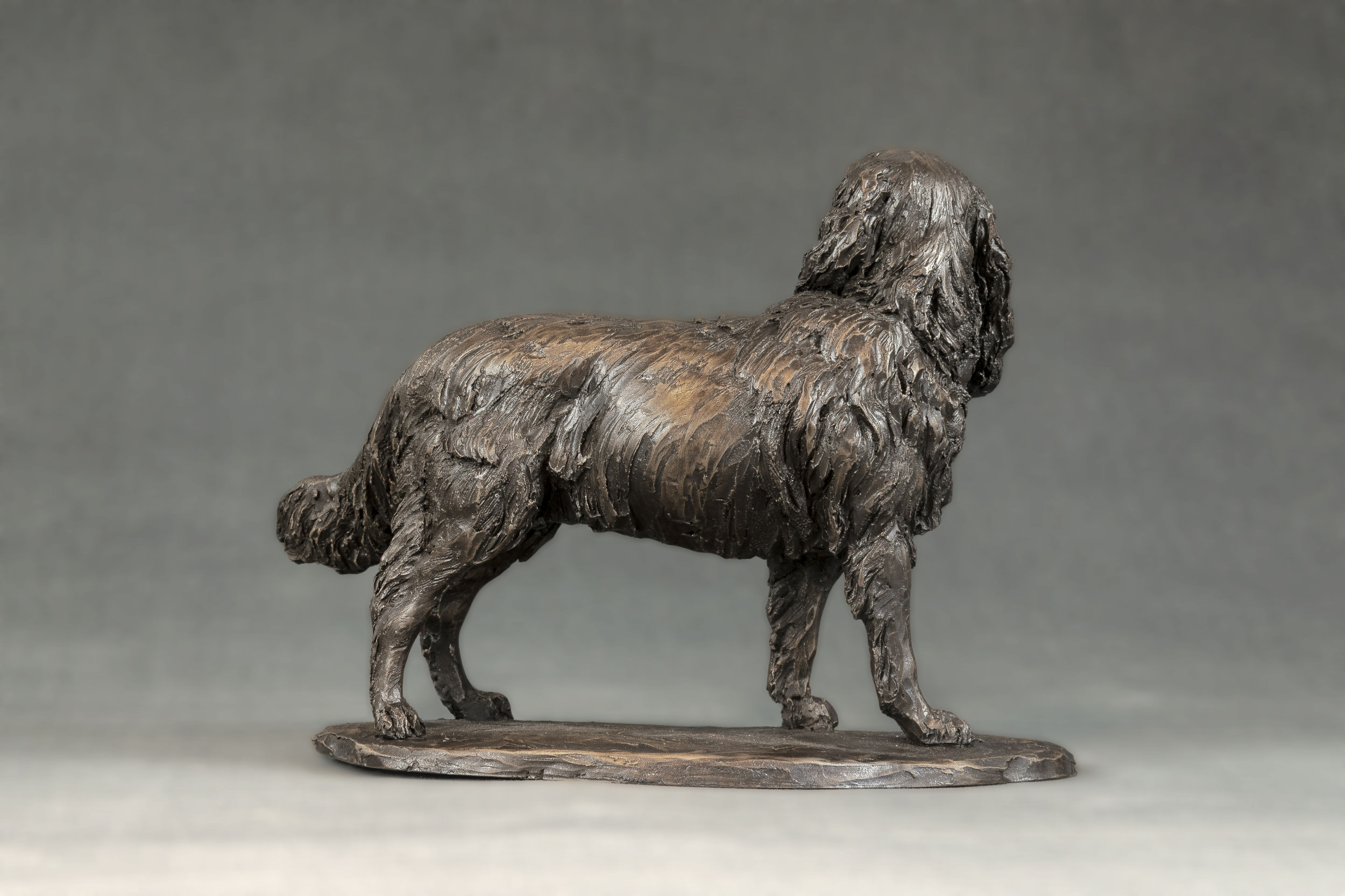 Bronze Standing Cavalier King Charles Spaniel Sculpture | Dog Statue