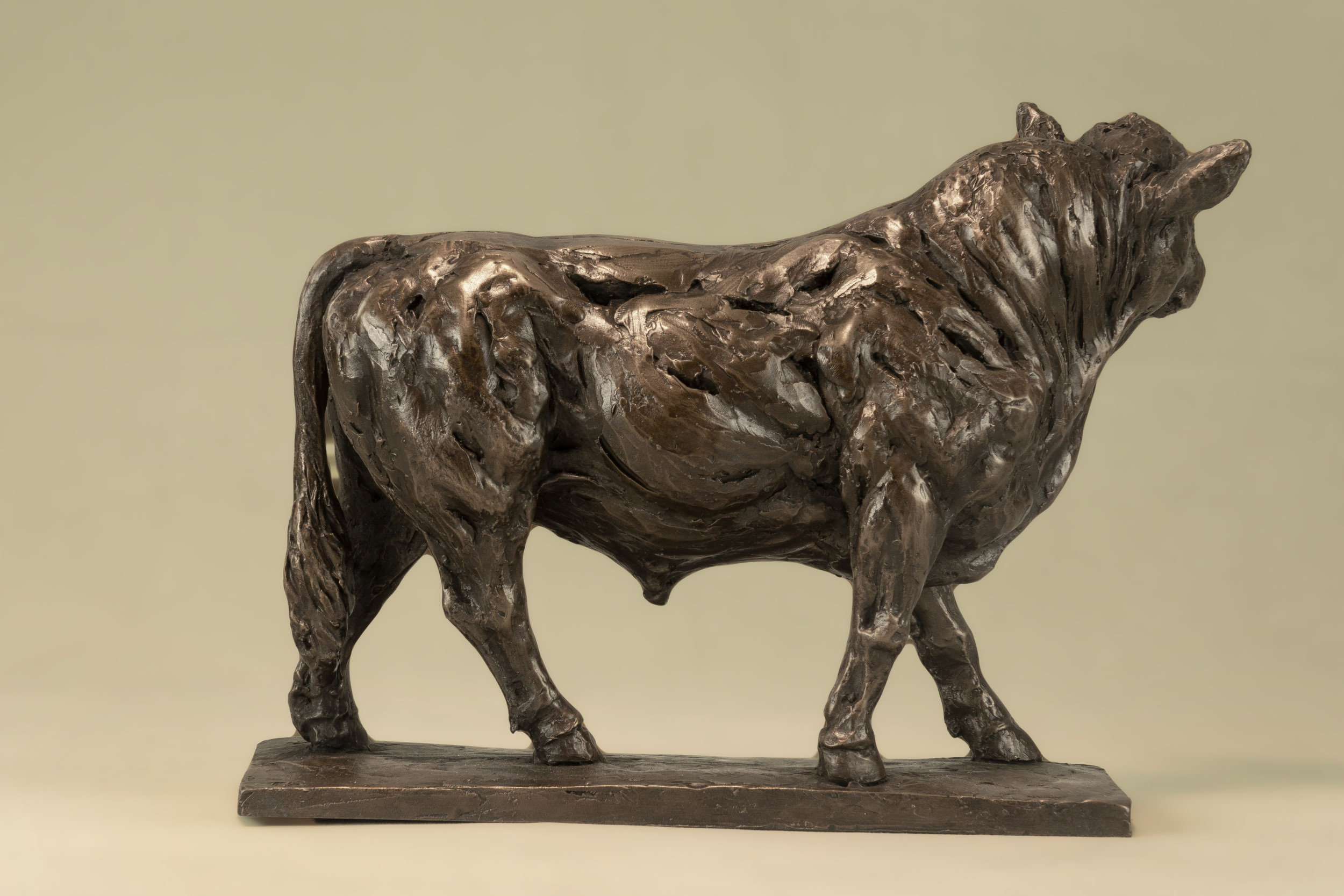 Walking Small Bull Sculpture | Bronze Bull Statue | Bull Ornament