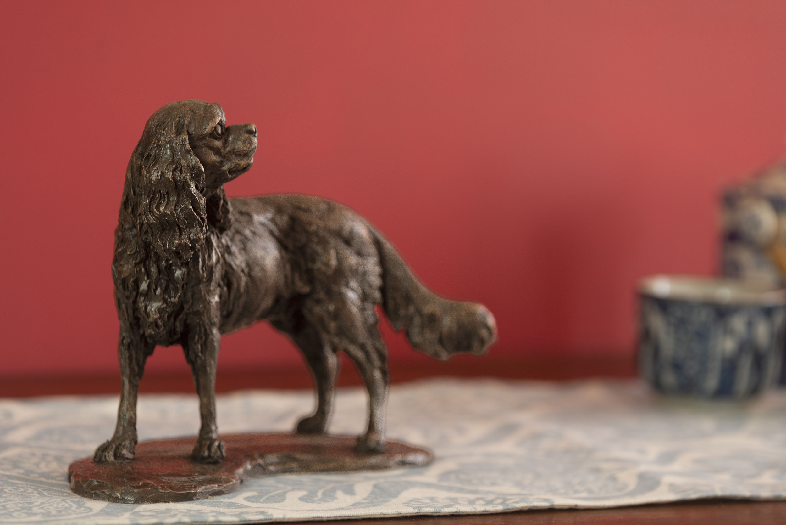 Bronze Standing Cavalier King Charles Spaniel Sculpture | Dog Statue