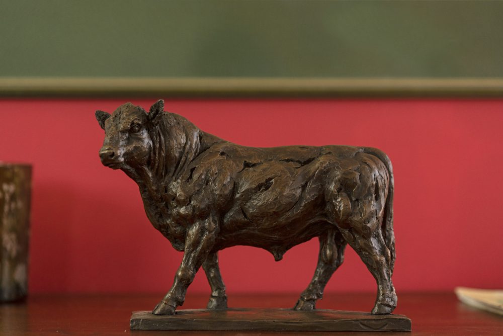 Walking Small Bull Sculpture | Bronze Bull Statue | Bull Ornament