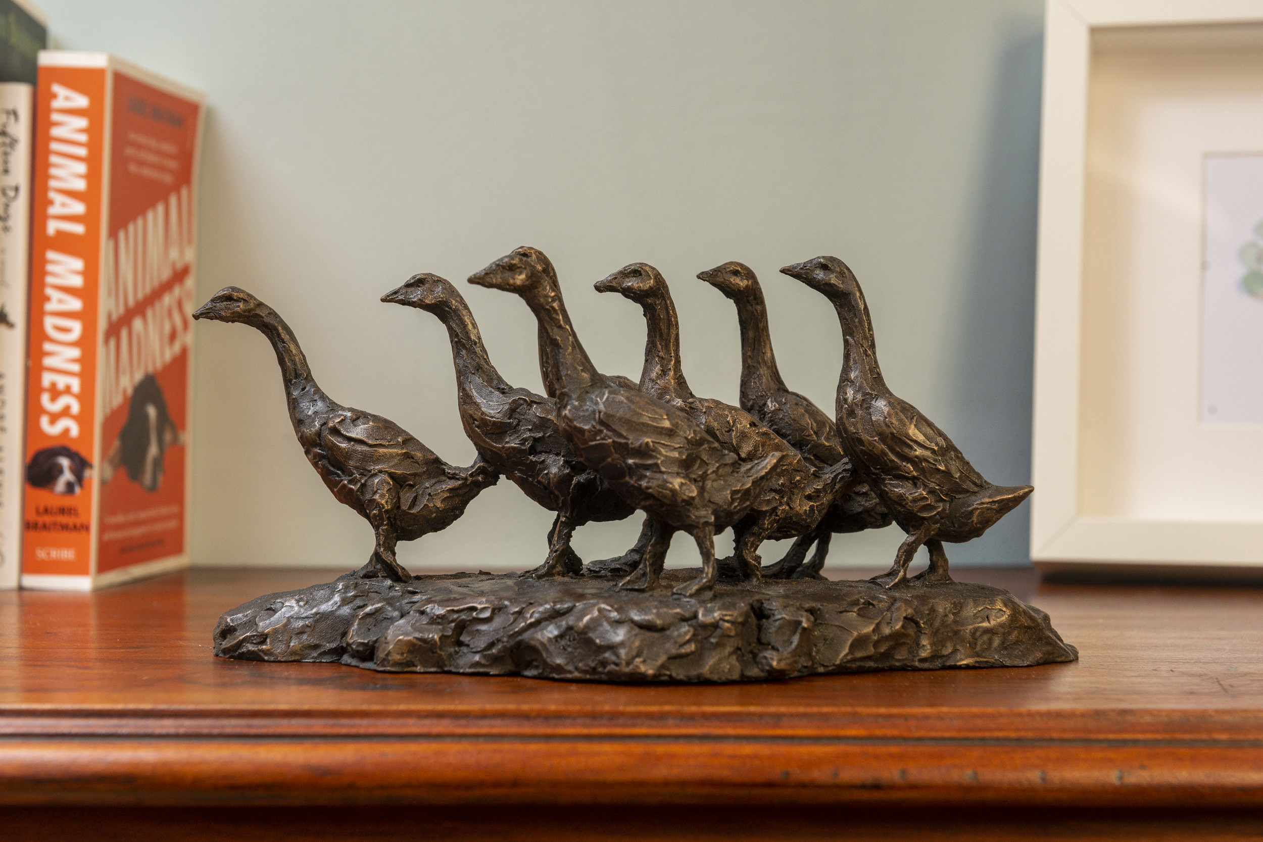 Gaggle of Geese Sculpture | Bronze Geese Statue | Geese Ornament