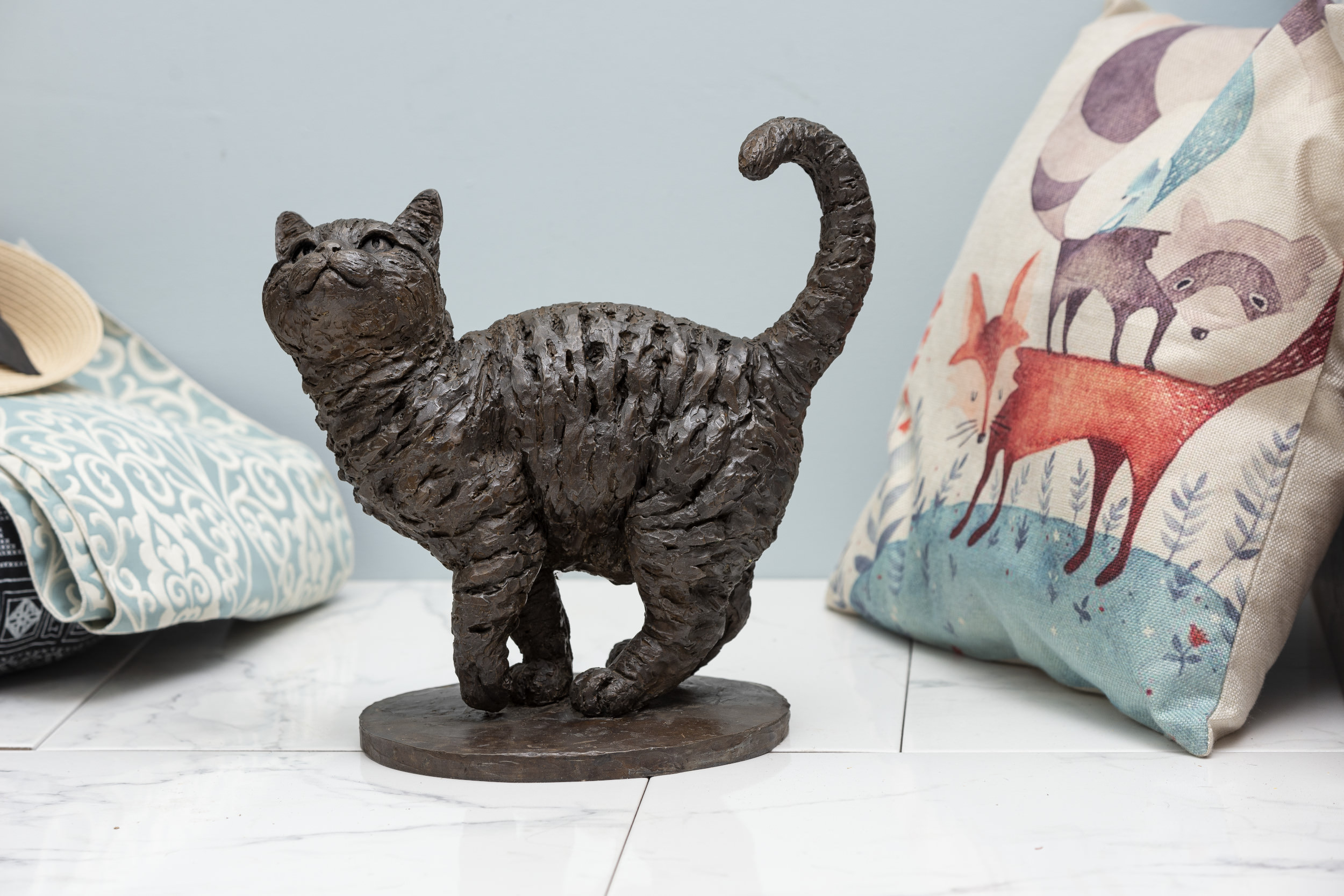 Standing 3/4 Size Cat Sculpture | Bronze Cat Statue | Cat Ornament