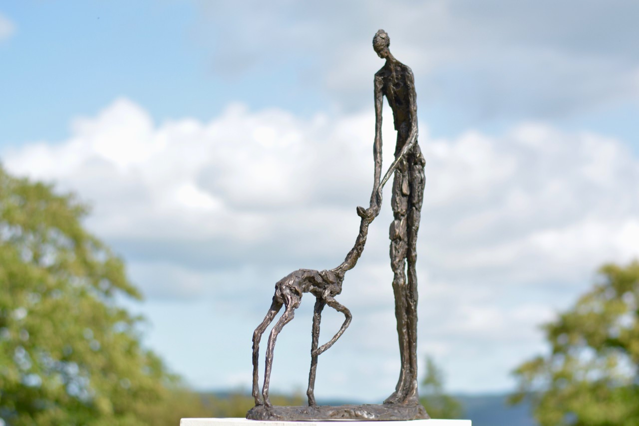 'Trust' Woman and Fawn Sculpture | Bronze Figure Statue | Outdoor
