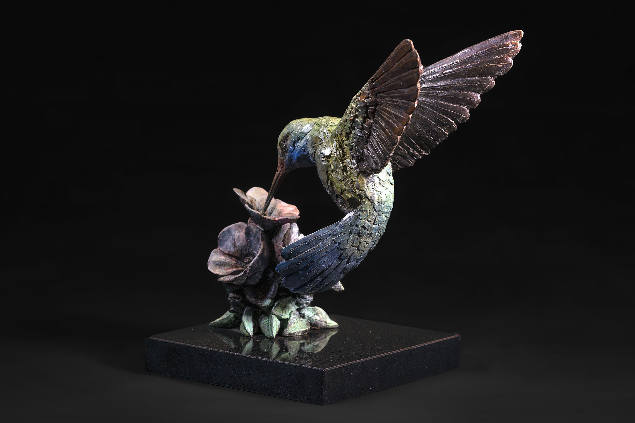 Hummingbird Sculpture | Bronze Hummingbird Statue | Bird Ornament