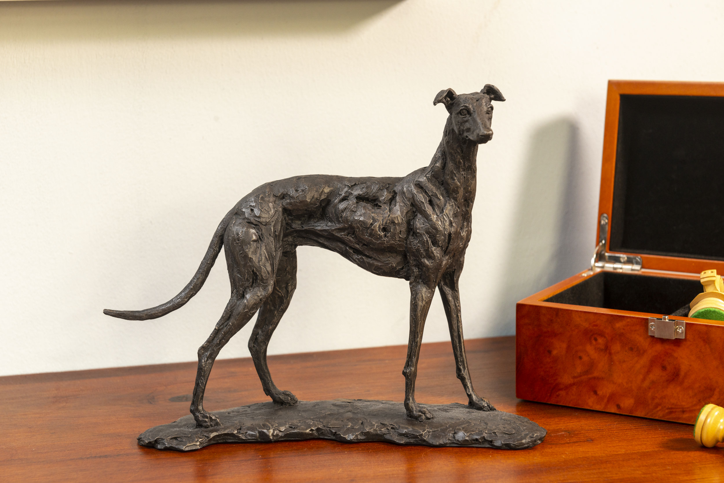 Bronze Standing Greyhound Sculpture | Dog Statue | Dog Ornament
