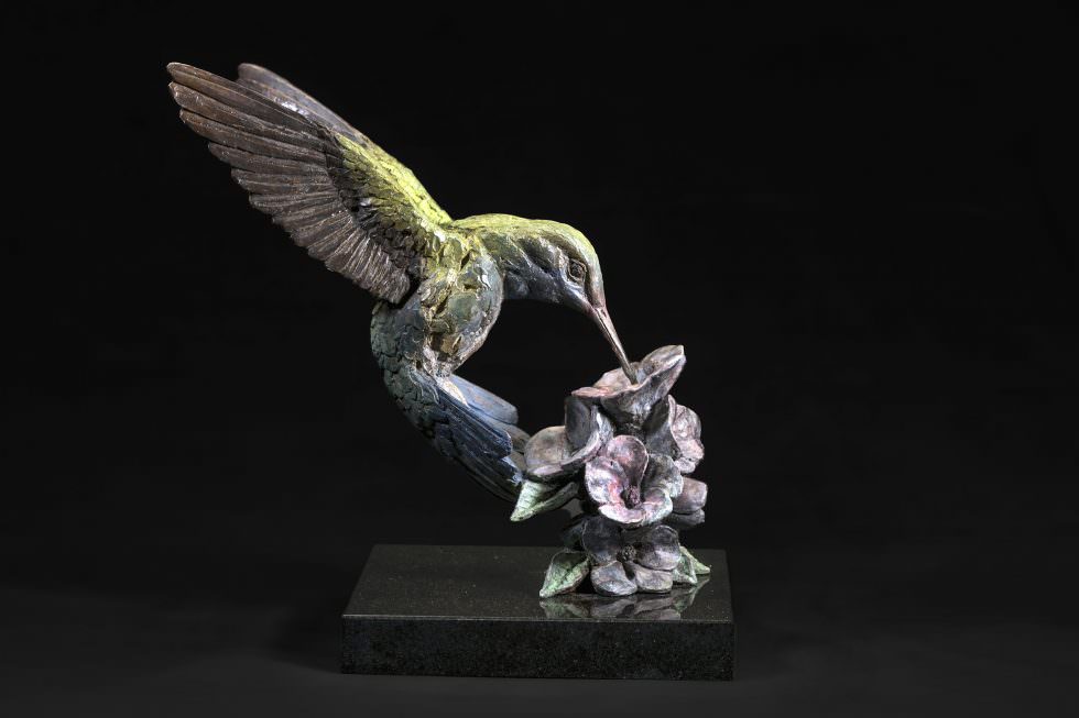 Hummingbird Sculpture | Bronze Hummingbird Statue | Bird Ornament