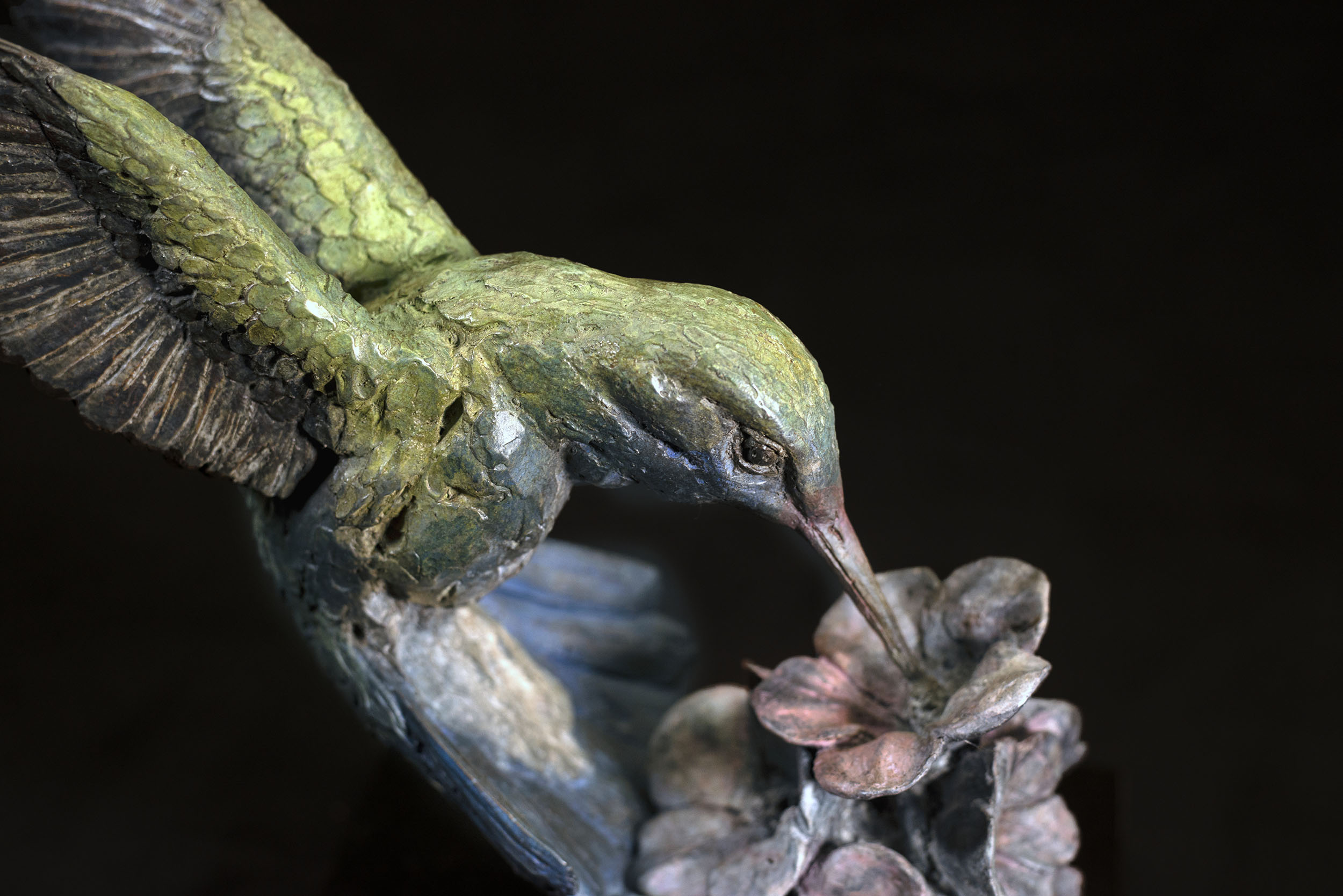 Hummingbird Sculpture | Bronze Hummingbird Statue | Bird Ornament