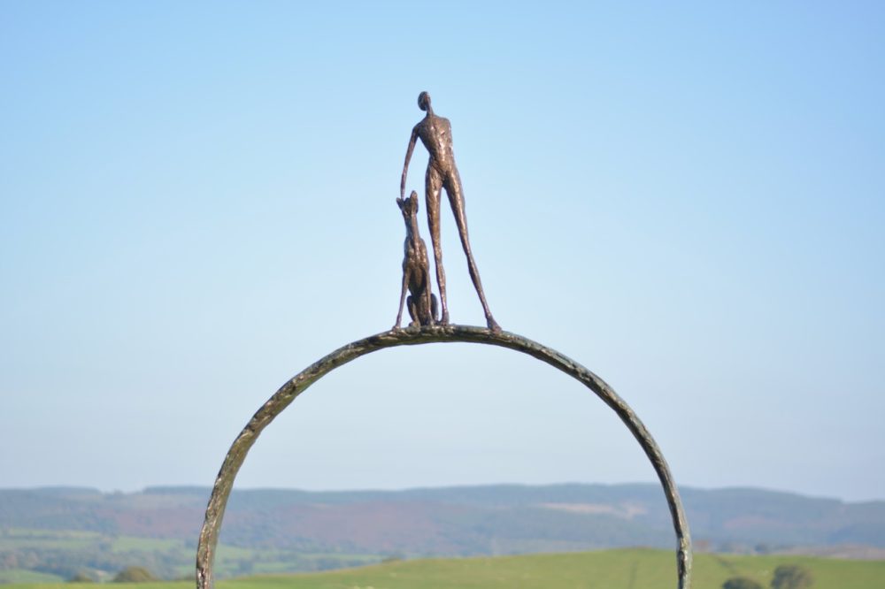 Fragile Life Figure and Bee sculpture by Tanya Russell