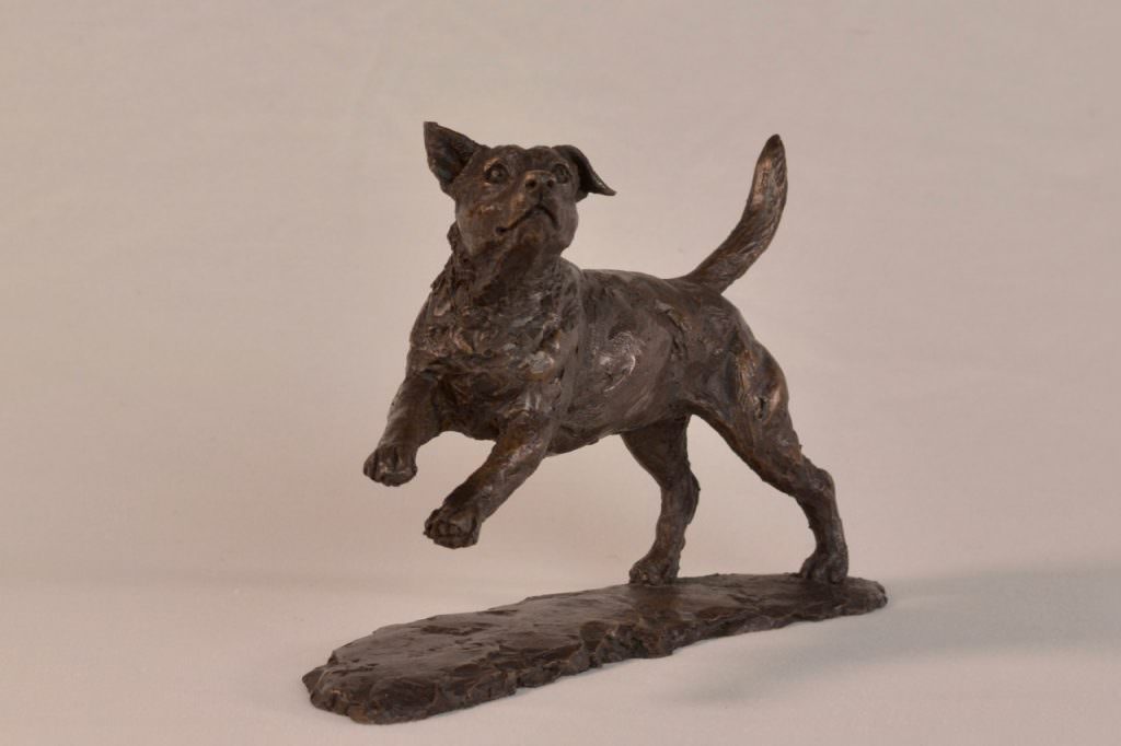 Bronze Running Jack Russell Terrier Sculpture | Jack Russell Statue