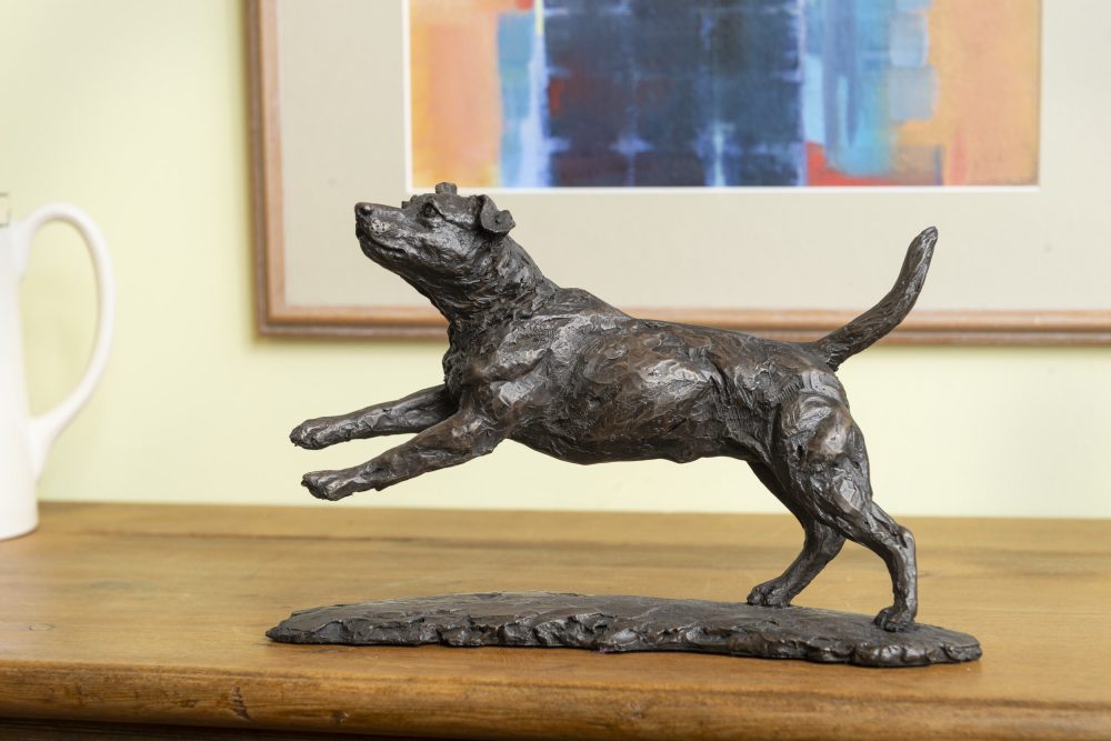 Bronze Running Jack Russell Terrier Sculpture | Jack Russell Dog Statue