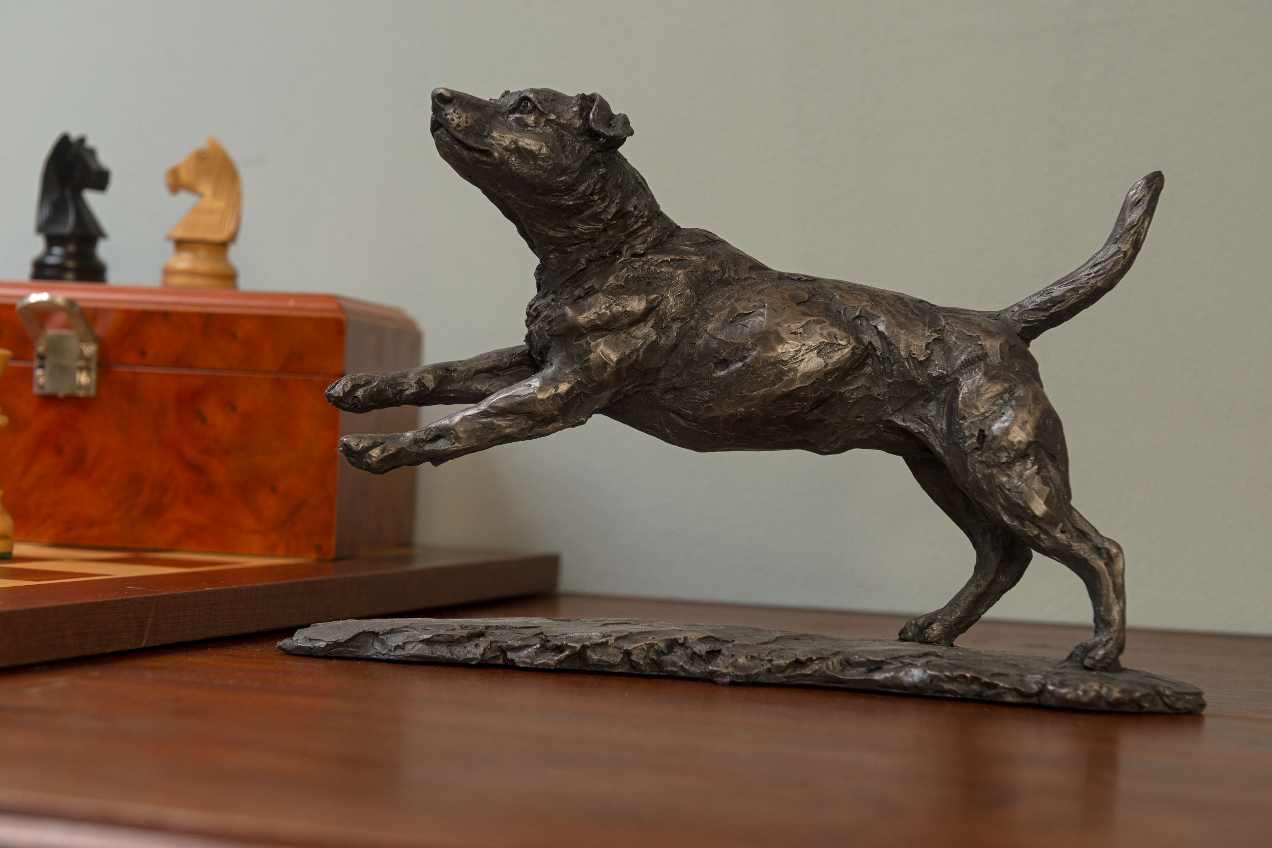 Bronze Running Jack Russell Terrier Sculpture | Jack Russell Dog Statue