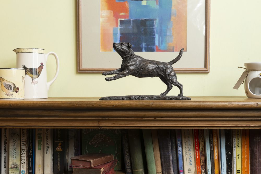 Bronze Running Jack Russell Terrier Sculpture | Jack Russell Dog Statue