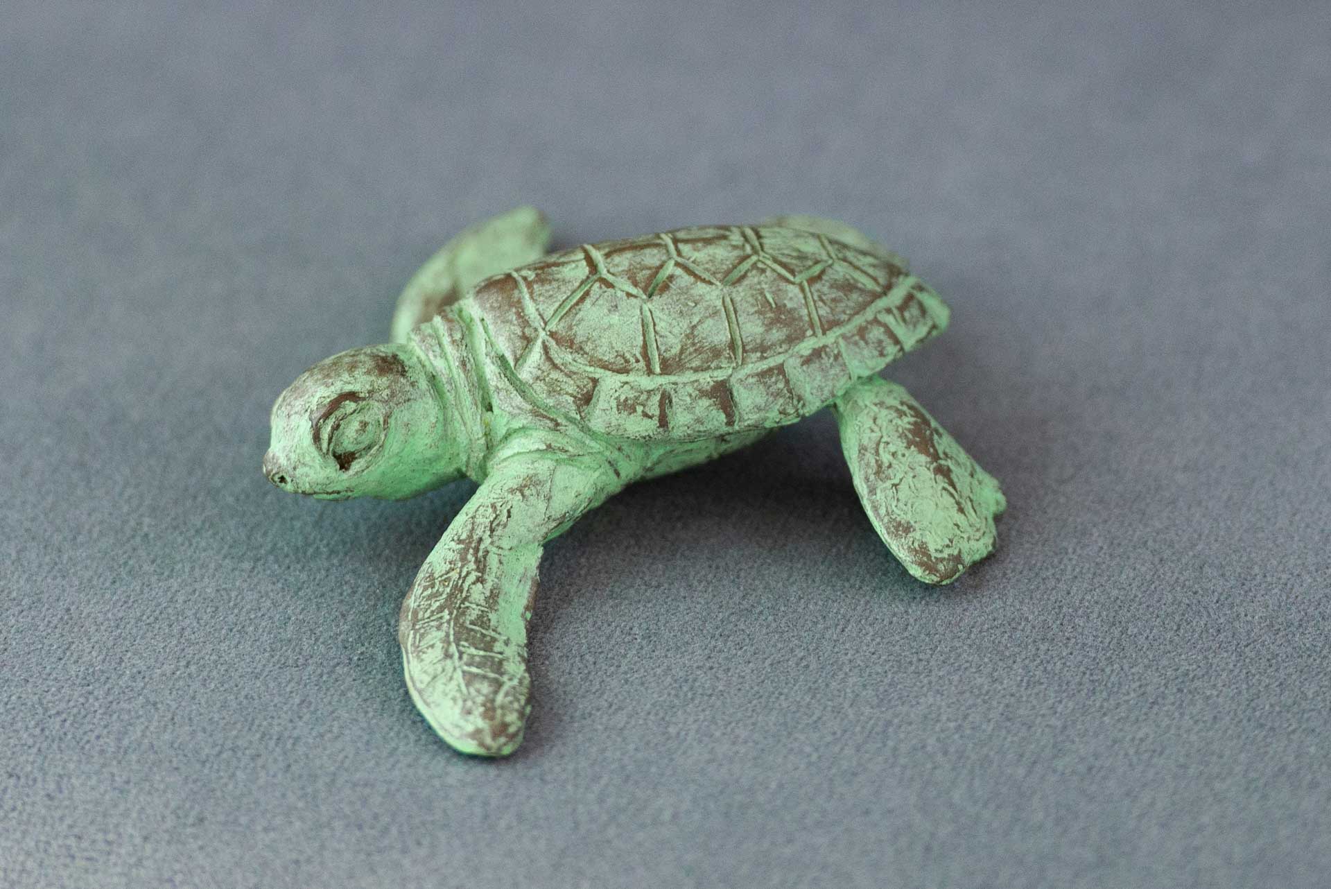 Baby Turtle Sculpture | Bronze Crawling Turtle Statue | Turtle Ornament