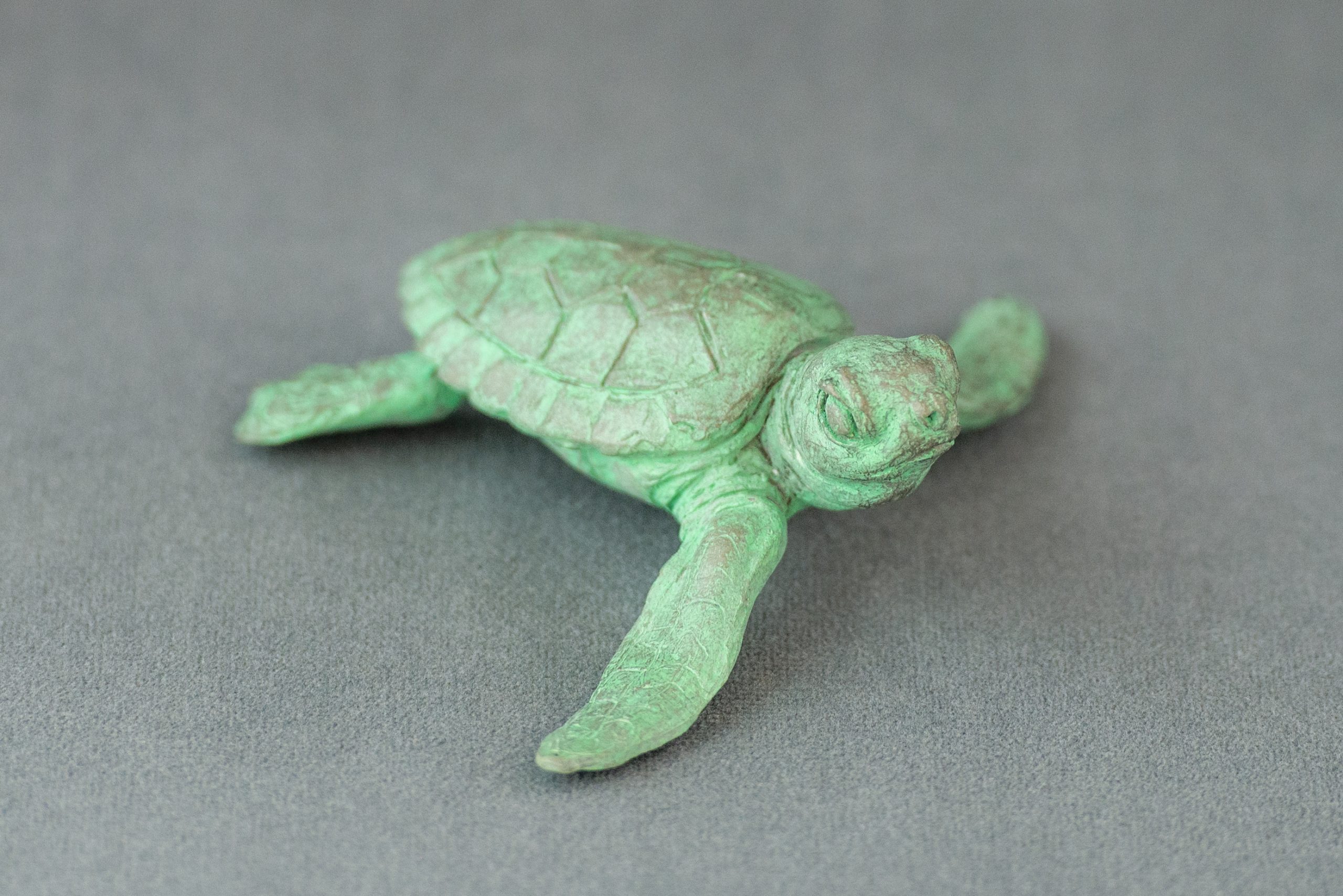 Baby Turtle Sculpture | Bronze Turtle, Raising Its Head Statue