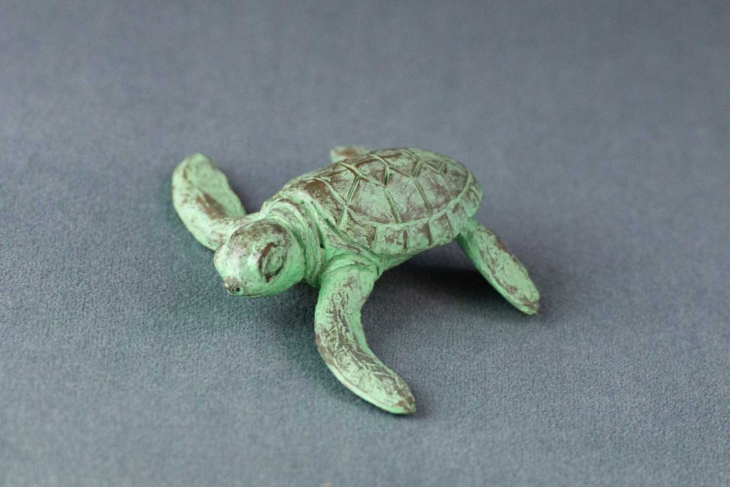 Baby Turtle Sculpture | Bronze Crawling Turtle Statue | Turtle Ornament