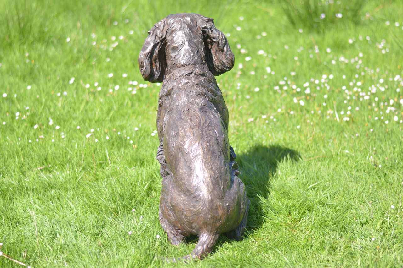 Bronze Working Spaniel sculpture | Spaniel statue | Lifesize Spaniel statue