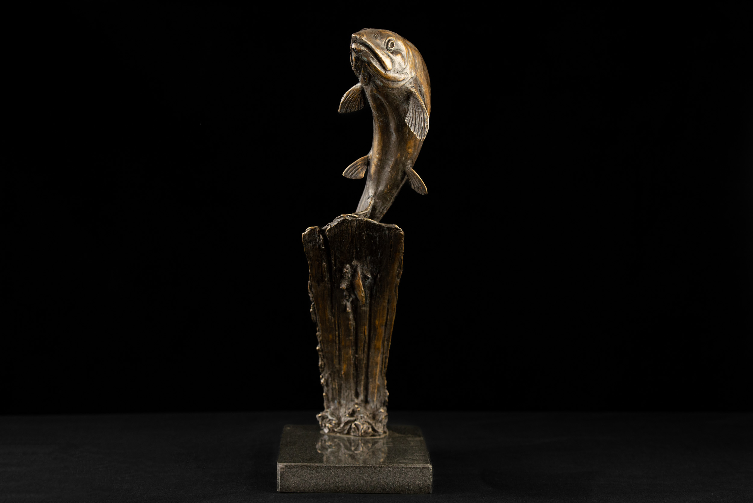 Leaping Salmon Bronze Sculpture