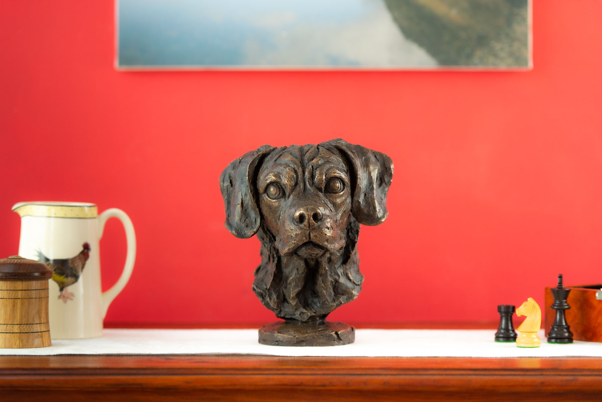 Puggle Portrait sculpture by Tanya Russell | Puggle Head statue