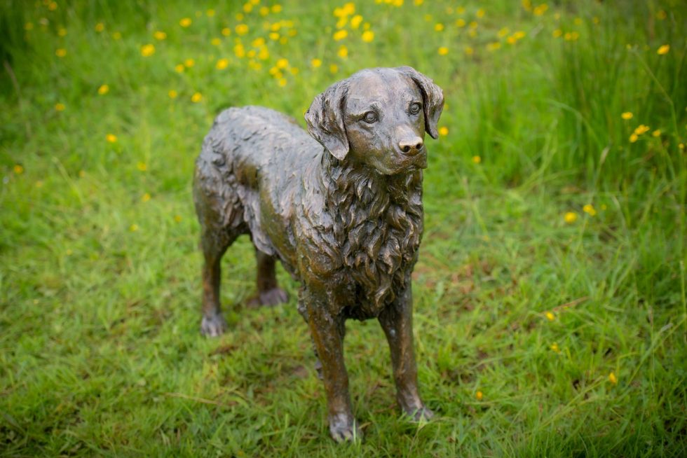 Bronze Golden Retriever sculpture | Life Size Golden Retriever statue