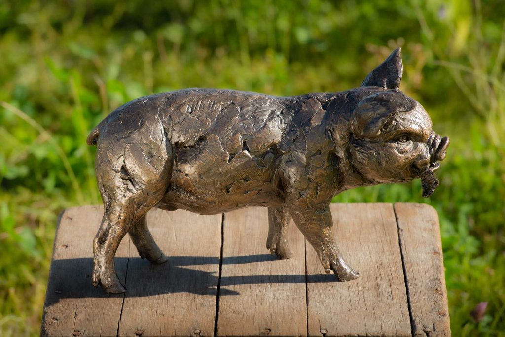 Bronze Life-sized Standing Piglet Sculpture | Bronze Piglet Statue