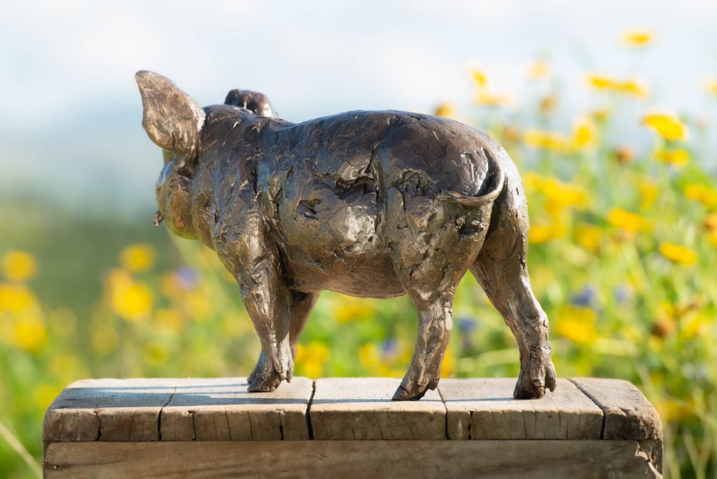 Bronze Life-sized Standing Piglet Sculpture | Bronze Piglet Statue